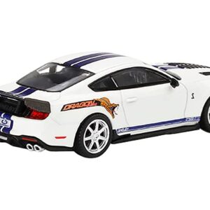 Truescale Miniatures Shelby GT500 Dragon Snake Concept Oxford White w/Blue Stripes & GraphicsEd to 4200 pcs 1/64 Diecast Model Car by True Scale MGT00318