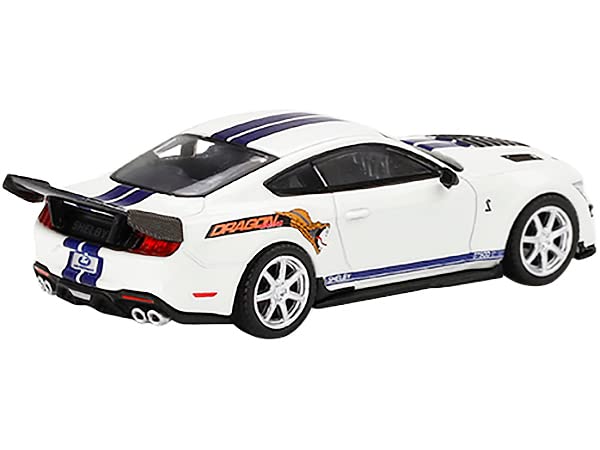 Truescale Miniatures Shelby GT500 Dragon Snake Concept Oxford White w/Blue Stripes & GraphicsEd to 4200 pcs 1/64 Diecast Model Car by True Scale MGT00318