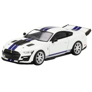 Truescale Miniatures Shelby GT500 Dragon Snake Concept Oxford White w/Blue Stripes & GraphicsEd to 4200 pcs 1/64 Diecast Model Car by True Scale MGT00318