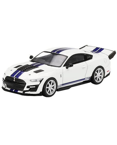 Truescale Miniatures Shelby GT500 Dragon Snake Concept Oxford White w/Blue Stripes & GraphicsEd to 4200 pcs 1/64 Diecast Model Car by True Scale MGT00318