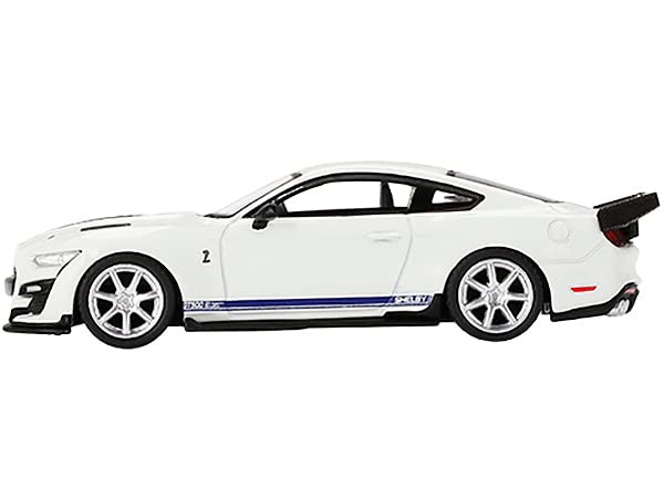 Truescale Miniatures Shelby GT500 Dragon Snake Concept Oxford White w/Blue Stripes & GraphicsEd to 4200 pcs 1/64 Diecast Model Car by True Scale MGT00318