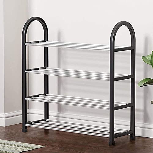 Hunkie 4-Tier Shoe Rack,Resin and Metal Footwear Organizer, Multi-Purpose Shoe Rack,Hold 12-Pair Shoes,Support Boots,for Entryway,Bedroom,Porch