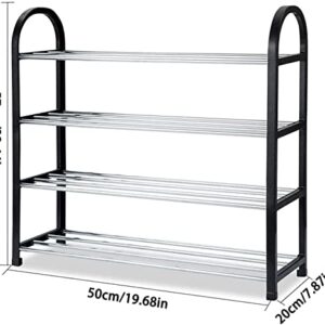 Hunkie 4-Tier Shoe Rack,Resin and Metal Footwear Organizer, Multi-Purpose Shoe Rack,Hold 12-Pair Shoes,Support Boots,for Entryway,Bedroom,Porch