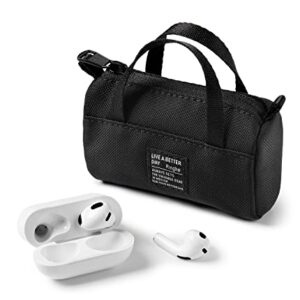 Ringke Mini Pouch Sports Bag Compatible with AirPods Pro Case and AirPods 3rd, 2nd, 1st Generation Case, Galaxy Buds Pouch, Universal Wireless Ear Buds Cover with Keychain for Women, Men - Black