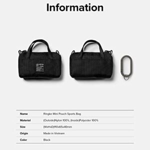 Ringke Mini Pouch Sports Bag Compatible with AirPods Pro Case and AirPods 3rd, 2nd, 1st Generation Case, Galaxy Buds Pouch, Universal Wireless Ear Buds Cover with Keychain for Women, Men - Black