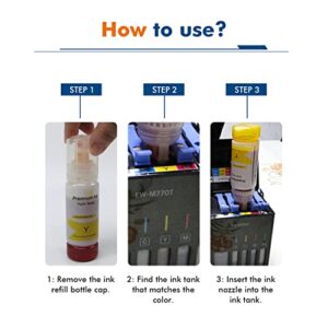 BJ-INK Compatible Ink Bottle Replacement for 502 T502 522 T522 Refill Ink ET-2760 ET-4760 ET-3710 ET-3760 ET-2700 ET-2750 ET-3700 ET-3750 ET-4750 ST-2000 ST-3000 Printer (5-Pack)