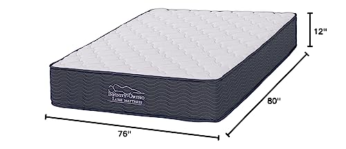 Novezza Home 12 Inch Hybrid Support Mattress/Bed-in-a-Box/CertiPUR-US Certified Foam, King (NOVHM-S), Medium, White