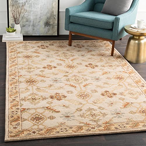 Mark&Day Area Rugs, 10x14 Vauxhall Traditional Khaki Area Rug Beige Cream Carpet for Living Room, Bedroom or Kitchen (10' x 14')