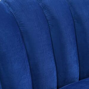 Legend Vansen Velvet Sofa for Living Room Oversized Round Shape Sectional, 142" L x 31" D x 36" H, Blue