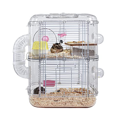 MLOHASING Hamster Cages and Habitats,Rat Cage with Hamster Accessories Including Hamster Ball，Food Dish, Water Bottle，Small Animal Cage and Playpen