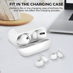 AhaStyle AirPods Pro 2 Replacement Ear Tips with Noise Reduction Hole【Fit in The Charging Case】 6 Pairs Compatible with Apple AirPods Pro 2019 & AirPods Pro 2 2022