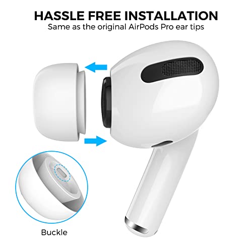 AhaStyle AirPods Pro 2 Replacement Ear Tips with Noise Reduction Hole【Fit in The Charging Case】 6 Pairs Compatible with Apple AirPods Pro 2019 & AirPods Pro 2 2022