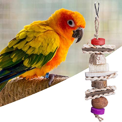 lamphle Parrot Bite Toy Exquisite Decompression Stable Pet Bird Parrot Bite Toy Compatible with Macaw Multicolor