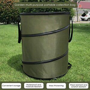 Pop-Up Trash Can for Camping, 30 Gallon Collapsible Trash Can, Reusable Garbage Leaf Bag Outdoor Yard Waste Basket Bin (Green) (2)