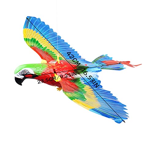 yuai Bird Mechanical Flying Toy, Bird Interactive Cat Toy, Electric Hanging Flying Bird Hanging Lifelike Predator Scarecrow Diverter for Birds, Mice, Squirrels, Rabbits Rodents (A) 16.5x9.4x4.7