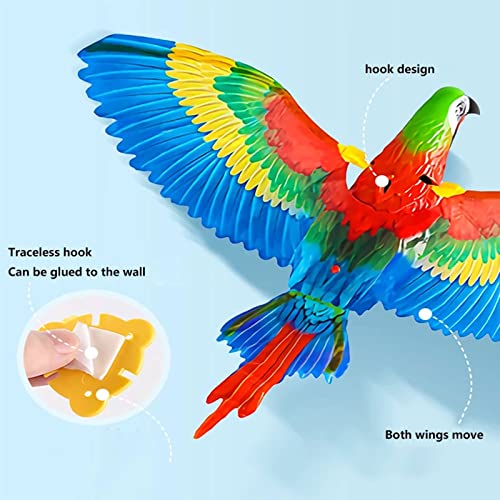 yuai Bird Mechanical Flying Toy, Bird Interactive Cat Toy, Electric Hanging Flying Bird Hanging Lifelike Predator Scarecrow Diverter for Birds, Mice, Squirrels, Rabbits Rodents (A) 16.5x9.4x4.7