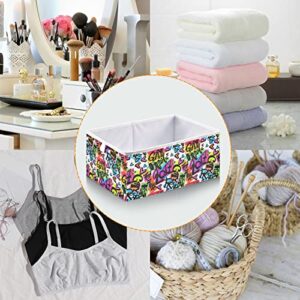 Gay Pride Rainbow Collapsible Fabric Storage Cubes Bins with Handles Square Closet Organizer Waterproof Lining for Shelves Cabinet Nursery Drawer 11.02x11.02x11.02 Inches