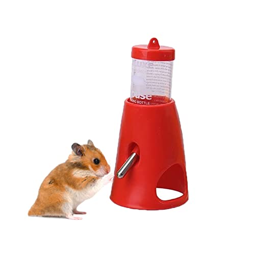 Litewoo 2 in 1 Hamster Water Bottle, Automatic Drinker and Cabin Fits Syrian Dwarf Hamster Mouse Gerbil Mice Chinchilla Small Animal (Red)