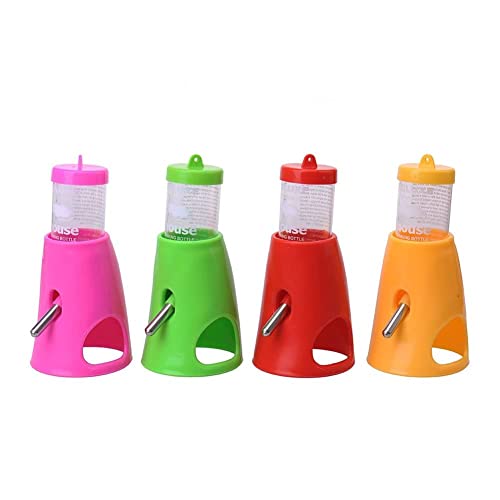 Litewoo 2 in 1 Hamster Water Bottle, Automatic Drinker and Cabin Fits Syrian Dwarf Hamster Mouse Gerbil Mice Chinchilla Small Animal (Red)