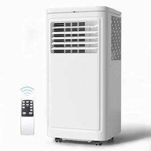 joy pebble portable air conditioner, 10000 btu for room up to 450 sq. ft, portable ac with dehumidifier & fan, 2 fan speeds, 24h timer, remote control, energy efficiency