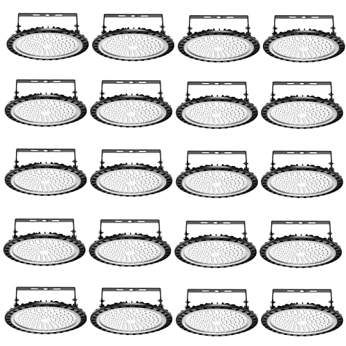 Ankishi UFO LED High Bay Light, 20 Pack 500W 50000LM Waterproof Commercial Bay Lighting, 6500K High Bay LED Lights, UFO High Bay Shop Light for Warehouse, Workshop, 2000W HID/HPS Equivalent