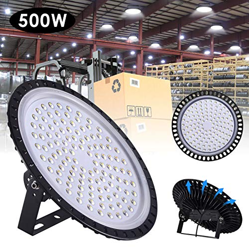 Ankishi UFO LED High Bay Light, 20 Pack 500W 50000LM Waterproof Commercial Bay Lighting, 6500K High Bay LED Lights, UFO High Bay Shop Light for Warehouse, Workshop, 2000W HID/HPS Equivalent