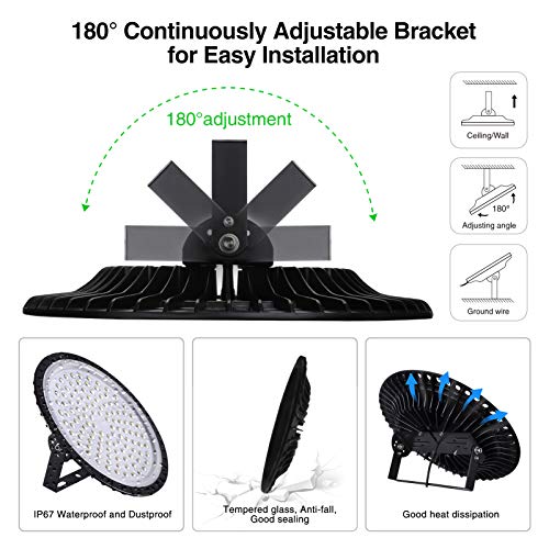 Ankishi UFO LED High Bay Light, 20 Pack 500W 50000LM Waterproof Commercial Bay Lighting, 6500K High Bay LED Lights, UFO High Bay Shop Light for Warehouse, Workshop, 2000W HID/HPS Equivalent