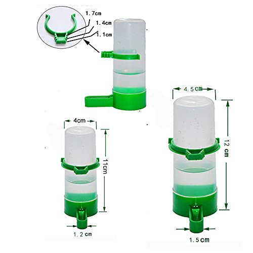 Ochine 4Pcs Bird Water Feeder Plastic Drinker Waterer Clip Food Dispenser Feeders Automatic Birds Feeders Hanging Cage Water Dispenser Feeders for Parrot Budgie Cockatiel Lovebirds Chicken