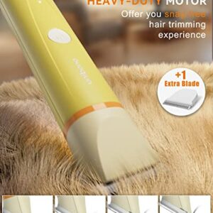 unibono Small Dog Cat Grooming Kit, All-in-One Low Noise Paw Trimmer Electric Puppy Hair Clippers Rechargeable Cordless IPx7 Waterproof Claw Trimmer Shaver Nail Grinder for Small to Medium Pet