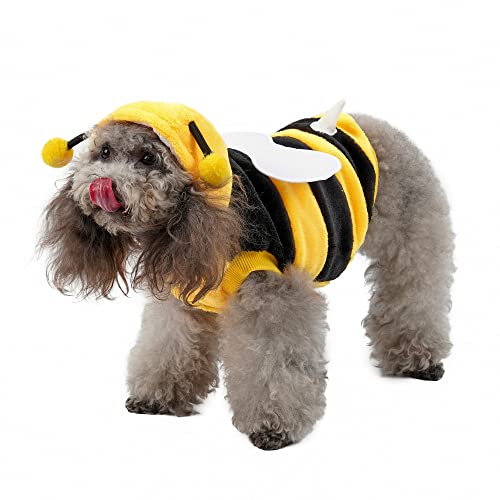 Yoption Dog Cat Bee Costumes, Pet Halloween Christmas Cosplay Dress Hoodie Funny Outfits Clothes for Puppy Dogs Kitten (XL)