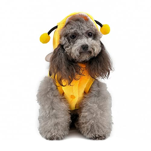 Yoption Dog Cat Bee Costumes, Pet Halloween Christmas Cosplay Dress Hoodie Funny Outfits Clothes for Puppy Dogs Kitten (XL)