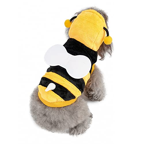 Yoption Dog Cat Bee Costumes, Pet Halloween Christmas Cosplay Dress Hoodie Funny Outfits Clothes for Puppy Dogs Kitten (XL)