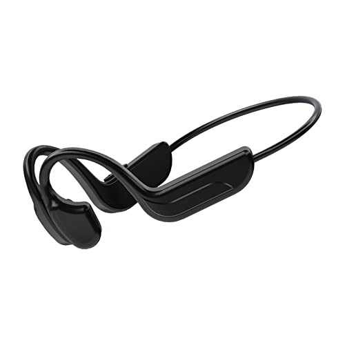 Bone-Conduction Earphone Wireless Bluetooth 5.0 Open Ear Headphones Noise-canceling Mic Business Headset Waterproof Sports Headphones for Workout,Running,Hiking,Cycling,Swimming (Black)