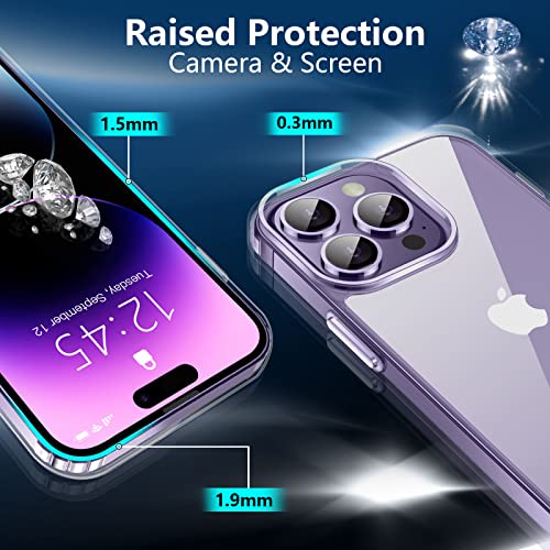 Wilbur Designed for iPhone 14 Pro Max Case Clear,[Anti-Yellowing & Non-Slip] Transparent Shockproof Protective Phone Cases Slim Thin Cute Cover for iPhone 14 Pro Max Released 2022