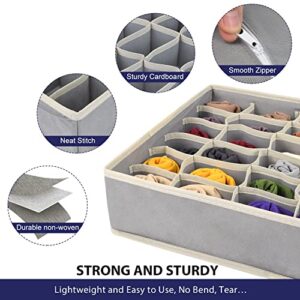 SANTUKEY 6 Pack Drawer Organizers for Clothing, Underwear Drawer Organizer, Dresser Drawer Organizers Fabric Foldable Divider, Closet Organizers and Storage Boxes for Bras, Tie, Belts, Socks