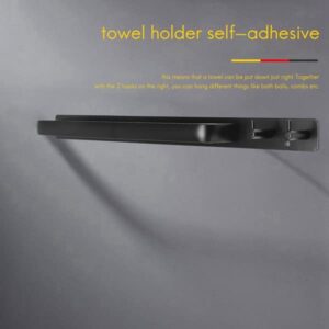 Oligemok Holder Without Drilling,Tea Rail Aluminum Black,Adhesive Bath Holder for The and Kitchen