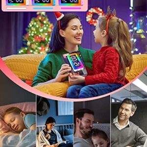 Umedo Alarm Clock for Bedrooms Dual Alarm Clocks 8 RGB Night Lights, 3 Mode Mirror Clock, USB Port, 8 White Noise, 7 Wake-Up Sounds, 16 Level Volume, 0%-100% Dimmable, Bedside Clock for Kids & Adult