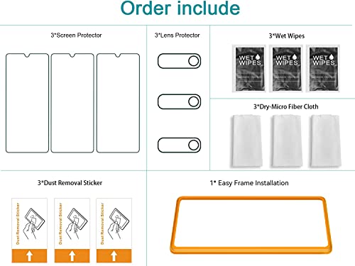 【3+3 PACK】Coolpow Designed for Motorola Moto G Pure Screen Protector Tempered Glass Film,【EasyInstall Tool】9H Hardness, Anti-Scratch,Ultra HD,Scratch Resistant, Easy Install,Case Friendly, Bubble Free