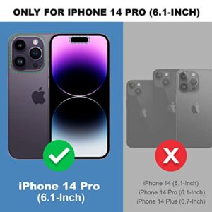 Shields Up Designed for iPhone 14 Pro Case, Minimalist Wallet Case with Card Holder (3 Cards) and Ring Kickstand/Stand, [Drop Protection] Slim Protective Cover for iPhone 14 Pro (6.1 inch) - Clear