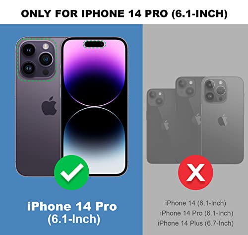 Shields Up Designed for iPhone 14 Pro Case, Minimalist Wallet Case with Card Holder (3 Cards) and Ring Kickstand/Stand, [Drop Protection] Slim Protective Cover for iPhone 14 Pro (6.1 inch) - Clear