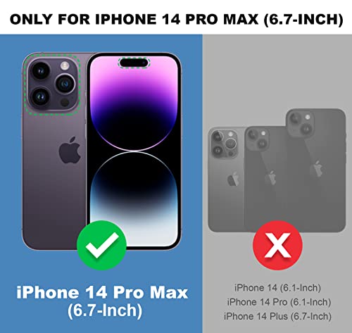 Shields Up Designed for iPhone 14 Pro Max Case, Minimalist Wallet Case with Card Holder (3 Cards) & Ring Kickstand/Stand, [Drop Protection] Slim Protective Cover for iPhone 14 Pro Max 6.7 inch, Clear