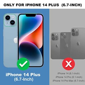 Shields Up Designed for iPhone 14 Plus Case, Minimalist Wallet Case with Card Holder (3 Cards) and Ring Kickstand/Stand, [Drop Protection] Slim Protective Cover for iPhone 14 Plus (6.7 inch) - Clear