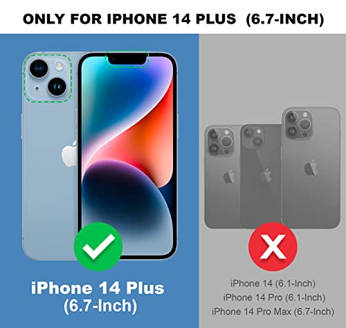 Shields Up Designed for iPhone 14 Plus Case, Minimalist Wallet Case with Card Holder (3 Cards) and Ring Kickstand/Stand, [Drop Protection] Slim Protective Cover for iPhone 14 Plus (6.7 inch) - Clear