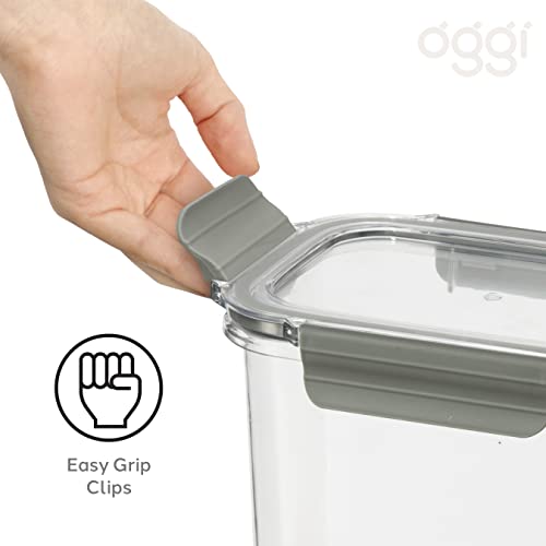 Oggi Clarity Leak-Proof Airtight Food Storage Containers - Set of 2, Ultra clear, BPA free, Sealable Container with Lid, Ideal Kitchen Organization, Perfect Meal Prep Containers. 12oz/350ml