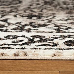 L'Baiet Emilia Black Beige Oriental Floral Pattern Traditional Classic Indoor 8' x 10' Area Rug