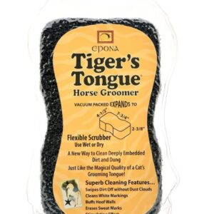 Tack Shack of Ocala Epona Tiger Tongue and April Power Shower Sponge, Horse Sponge, Equine Grooming Sponge, Horse Face Sponge, Horse Grooming Tools (Tiger Tongue)