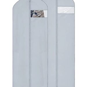 LuckyCheer Dress Bags for Gowns Long, 65'' Long Dress Clear Garment Bag (Set of 2, 23.3'' X 65'')