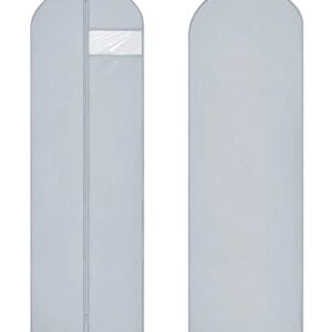 LuckyCheer Dress Bags for Gowns Long, 65'' Long Dress Clear Garment Bag (Set of 2, 23.3'' X 65'')