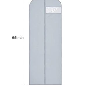 LuckyCheer Dress Bags for Gowns Long, 65'' Long Dress Clear Garment Bag (Set of 2, 23.3'' X 65'')