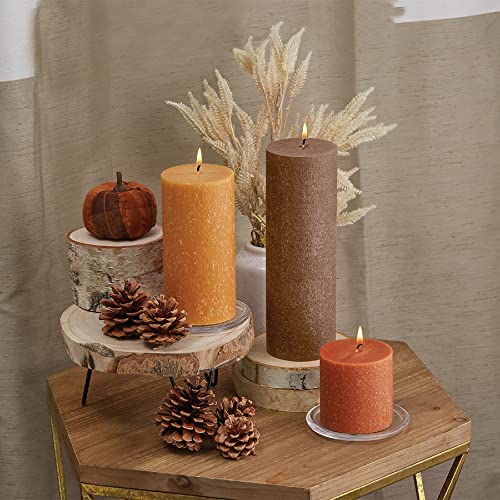 Root Candles Timberline Beeswax Blend Premium Handcrafted Unscented Pillar Candle, 3 x 6-Inch, Portobello